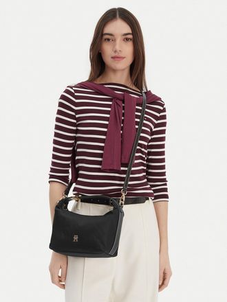 Tommy Hilfiger Handtasche Tommy Hilfiger Th Go Crossover Nylon AW0AW18164 Schwarz