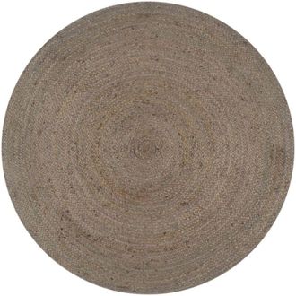vidaXL Tapis fait &agrave; la main Jute Rond 150 cm Gris