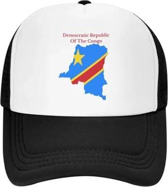 Generic Casquette Trucker personnalis&eacute;e avec Drapeau et Carte de la R&eacute;publique d&eacute;mocratique du Congo pour Hommes Femmes Ajustable Style Hip hop id&eacute;ale Les Ama