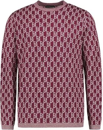 Emporio Armani Herren Pullover rot Wolle gemustert