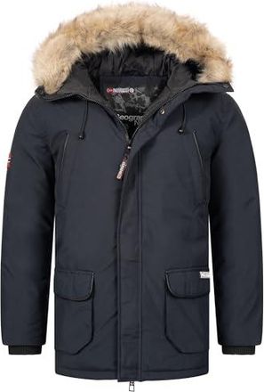 Geographical Norway Claude Men - Doudoune Homme Capuche - Chaude Matelassee Automne Hiver - Veste Manteau Chaud - Blouson Ski Coupe Vent Manches Longues Rembourrage - Par