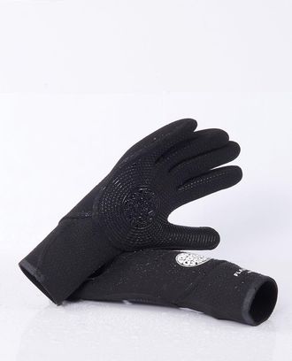 Rip Curl 2023 Flashbomb 3/2 mm 5 Finger Glove WGL1CF - Schwarz Glove Size - L