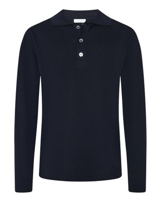 Daniele Fiesoli Softes Langarm Strick-Poloshirt aus feiner Giza-Baumwolle in