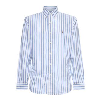 Polo Ralph Lauren Homme, Chemises, Bleu, Taille: S Custom Fit Stripe Oxford Shirt