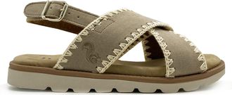 Thies Damen vegan Sandale Rec Weich Gewebt Taupe