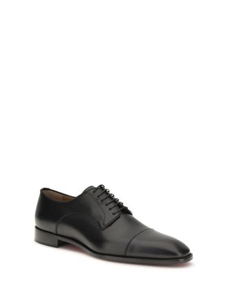 Christian Louboutin Mens Oxford Lace-Up Shoes Greggo Black Leather Calf Flat