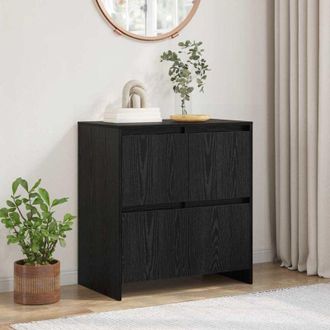 vidaXL Buffet Ch&ecirc;ne noir 70 x 41 x 75 cm Bois ding&eacute;nierie Vidaxl