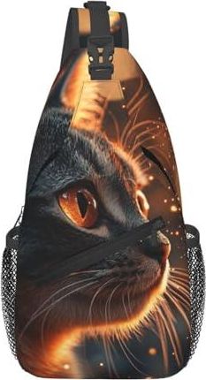 Generic Mars Star Sac &agrave; bandouli&egrave;re pour homme Motif chat