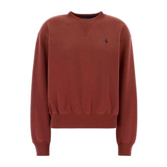 Polo Ralph Lauren Femme, Sweatshirts et sweats &agrave; capuche, Rouge, Taille: 36 FR SweaT-shirt en m&eacute;lange de coton