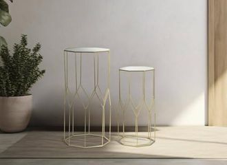 Dmora Couchtisch Bibbiena 50x46x100h cm Gold