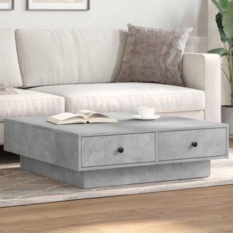 vidaXL vidaXL Table basse Gris b&eacute;ton 90x90x28 cm Agglom&eacute;r&eacute;