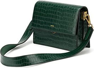 JW PEI Mini Flap Sac bandouli&egrave;re pour femme - Vert Fonc&eacute; Effet Croco