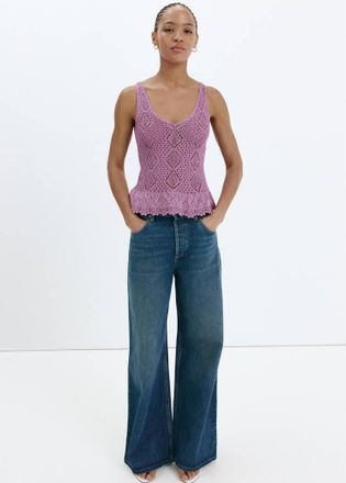 Mango Top panxon pourpre - Femme - XXS - MANGO