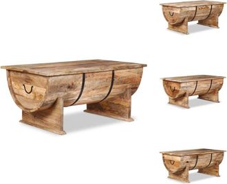 vidaXL Couchtisch Massivholz Mango 88x50x40 cm - Vintage Tisch - Holzt Tisch - Couchtisch Massiv - Mangoholz Couchtisch - Sideboard