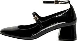 Only Femme PU Strap Pump Onlcarmen-1 Chaussures à lanières en polyuréthane, Noir, 36 EU