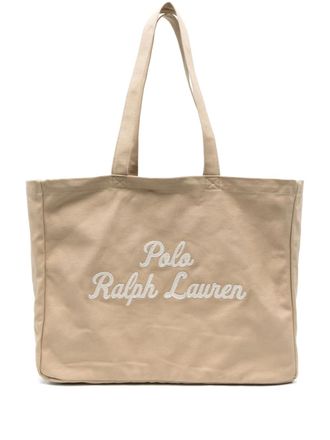 Polo Ralph Lauren sac cabas à logo brodé - Tons neutres