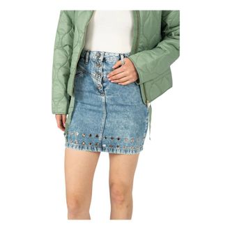 Patrizia Pepe Button-front Denim Mini Skirt - - Skirts - Damen - Blau - XS