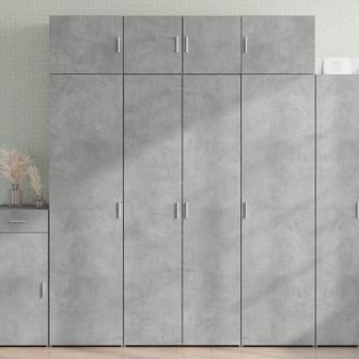 vidaXL Vidaxl - Buffet haut gris béton 80x42,5x185 cm bois dingénierie