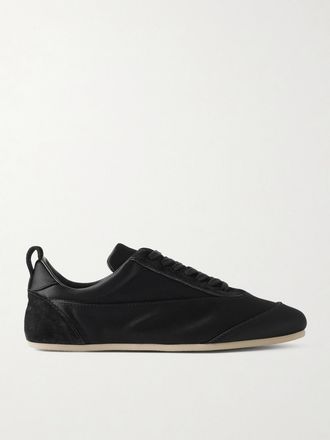 Jil Sander Sneakers Aus Shell Mit Velourslederbes&auml;tzen - Schwarz