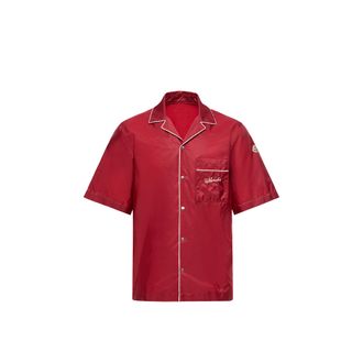 Moncler Moncler Chemise &Agrave; Manches Courtes Et Logo Brod&eacute;, Homme, Rouge, Taille: 3xl