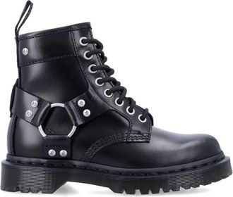 Dr. Martens Stiefel - Black Leather 1460 Harness Boots - Gr. 6_5 - in Schwarz - f&uuml;r Damen