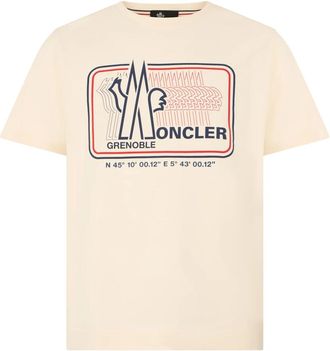 Moncler Homme, Tops, Beige, Taille: 2XL T-Chemises
