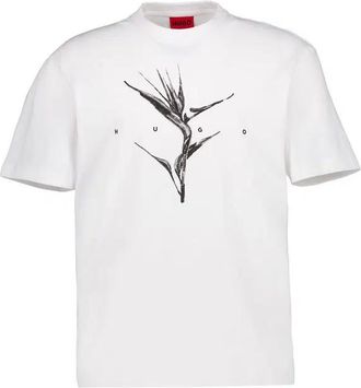 HUGO BOSS Herren T-Shirt wei&szlig; Baumwolle