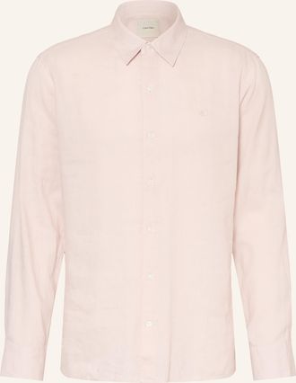 Calvin Klein Hemd Classic Fit Mit Leinen rosa