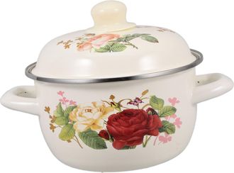 Cabilock Emaille Suppentopf Mit Doppelgriffen Langlebiger Kochtopf F&uuml;r Suppe Und Instantnudeln Vielseitiger K&uuml;chenutensil Leicht Zu Reinigen Und Robust Kochges