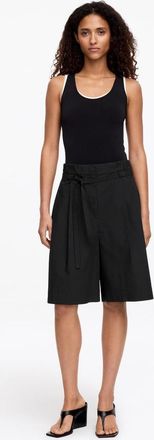 Arket Shorts Aus Baumwoll-Popeline Mit Falten -Schwarz