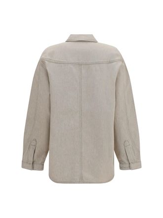Jacquemus Womens Amelo-De-N&icirc;mes Denim Shirt Light Beige Cotton; True Hemp