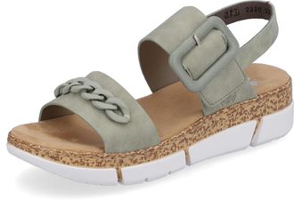 Rieker Damen Sandaletten V2350, Frauen Sandalen,Sommersandalen,bequem,Sommerschuhe,Freizeitschuhe,offene,Schuhe,Strandschuhe,grün (52),41 EU / 7.5 UK