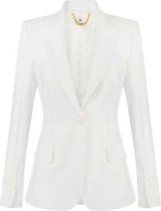 Elisabetta Franchi Femme, Vestes, Blanc, Taille: 44 FR Avorio Jacket