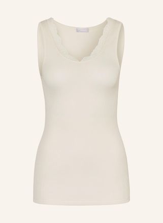 Hanro Top Woolen Lace Mit Merinowolle Und Seide weiss