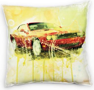 Paul Sinus Art Dodge Challenger Deko Kissen Bezug 40x40cm für Couch Sofa Lounge Zierkissen - Dekoration zum Wohlfühlen