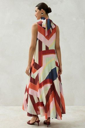 Next Sommerkleid &Auml;rmelloses hochgeschlossenes, asymmetrisches Kleid (1-tlg)