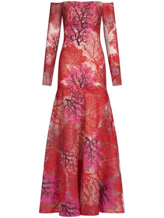 Silvia Tcherassi robe Rafaella à épaule dénudées - Rouge