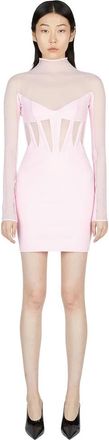 MUGLER Femme, Robes, Rose, Taille: 36 FR Mesh Dress