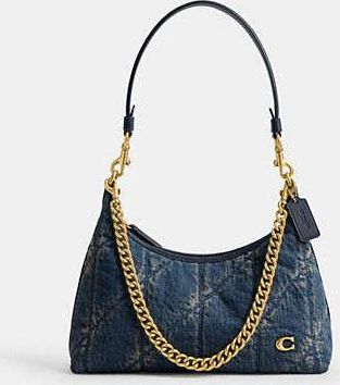 Coach Juliet Schultertasche 25 Aus Regenerativem Baumwoll-Denim Mit Steppung