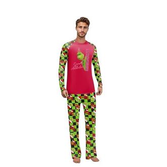 Generic Le Grinch Pyjama Noel Famille De Grinch Noël Enfant Garcon The Adulte Costume Femme Pull Hiver Ensembles Chaud Et Doux Vetement Assorti Bebe Coton Ens