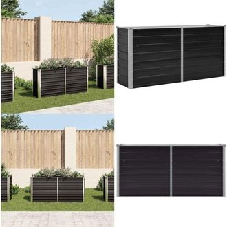 vidaXL Vidaxl - Lit sur&eacute;lev&eacute; de jardin Anthracite 160x40x77 cm Acier galvanis&eacute; - Jardini&egrave;re - Bac De Plantation - Pot De Fleurs Ext&eacute;rieur - Fleurissement