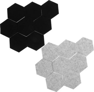 Cabilock 2 Sätze Teiliges Filz Sechseckig Hitzebeständige Tischsets für Esstisch und Kaffeetasse Dekorative Isolierende Filz Pads für Wohnzimmer Küche Büro und