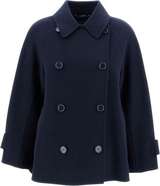 Max Mara Femme, Manteaux, Bleu, Taille: 38 FR Manteau court crois&eacute;