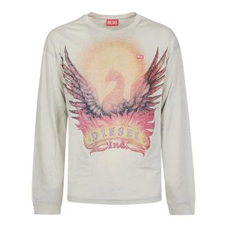 Diesel Homme, Tops, Beige, Taille: XL T-Boxt-Ls-Aa1 T-shirt &agrave; manches longues