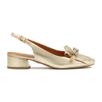 Kazar Goldene Pumps mit offenen Abs&auml;tzen - - Shoes - Damen - Gelb - 38 EU
