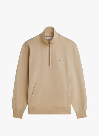 Tommy Hilfiger Pull droit &agrave; col montant zipp&eacute; en coton