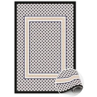 Tulup Tapis Vinyle pvc &Eacute;l&eacute;gant Protection pour le Sol - Tresse g&eacute;om&eacute;trique - 120x180 cm