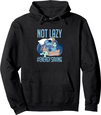 Disney Lilo & Stitch Not Lazy Energy Saving Portrait Pullover Hoodie