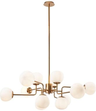 Maytoni Erich Suspension de plafond Globe en laiton, 12 lumi&egrave;res, E14
