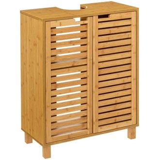 5five Simply Smart 5five Simply Smart - Waschbeckenunterschrank aus Bambus sicela, nat&uuml;rliche Holzfarbe, 60 x 28 x 80 cm